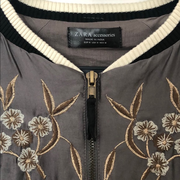 Zara | Jackets & Coats | Zara Embroidered Bomber Jacket | Poshmark